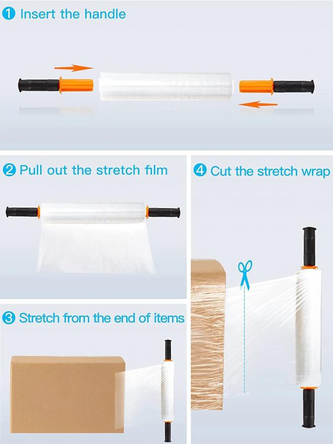 Manual LLDPE pallet Industrial Plastic Wrap Film With Rotating Dispenser