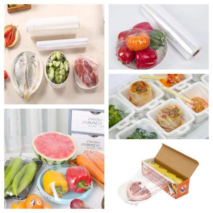 Food Grade Clear PE Cling Film Food Wrap Preservative Film With Slider ...