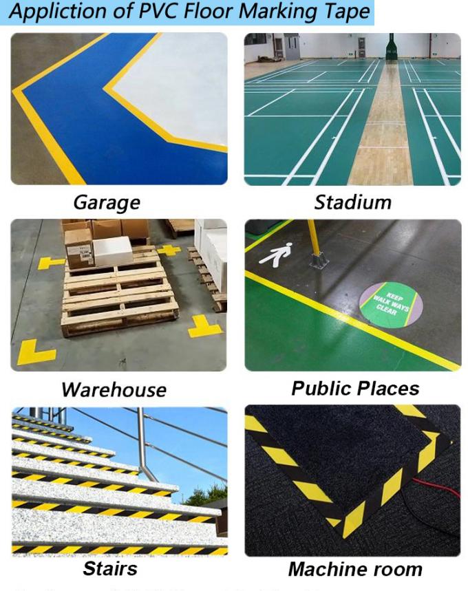 PVC Floor Marking Tape Warning Marker Tape Roll