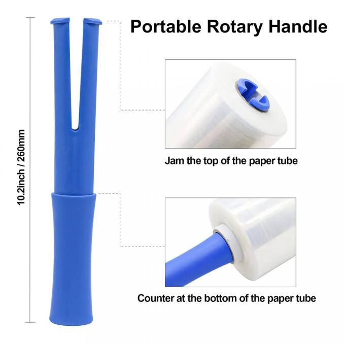 Mini Handheld LLDPE Stretch Wrap Film Rotating Handles Dispenser For ...