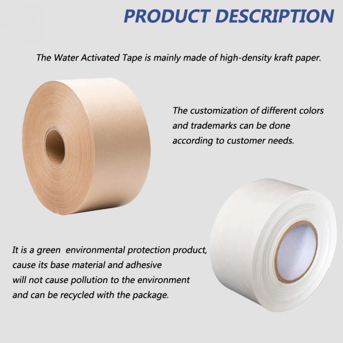 Recyclable Kraft Paper Packing Tape Water Activated White Non ...
