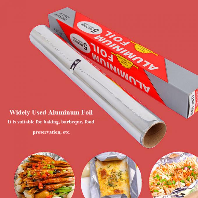 Food Grade Kitchen Cooking Aluminum Foil Roll With Plastic Holder Metal ...