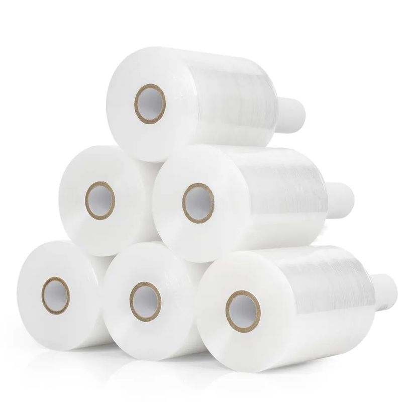 Mini Handheld LLDPE Stretch Wrap Film roll With Expanded Paper Core ...