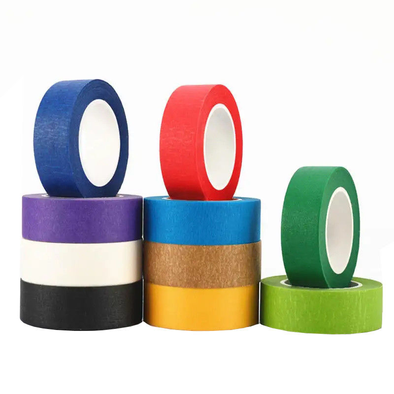 Colored Crepe Automotive Masking Paper Tape High Temperature No Glue ...